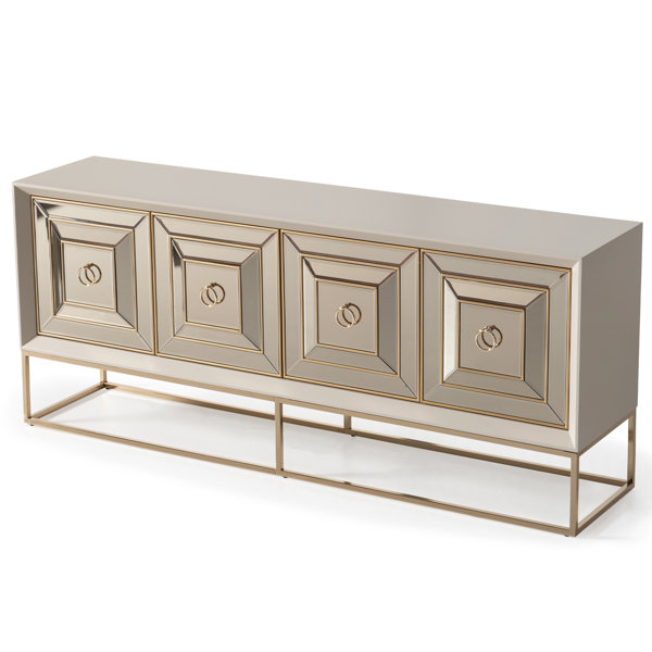 Michael Amini Madison Console - Glistening Gold | Wayfair